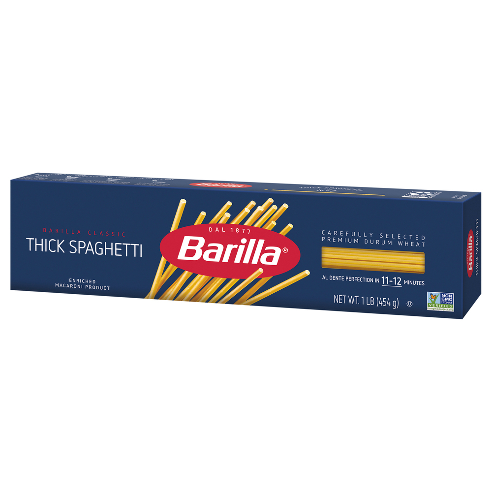 Barilla Thick Spaghetti Pasta-Front-Right-Elevated