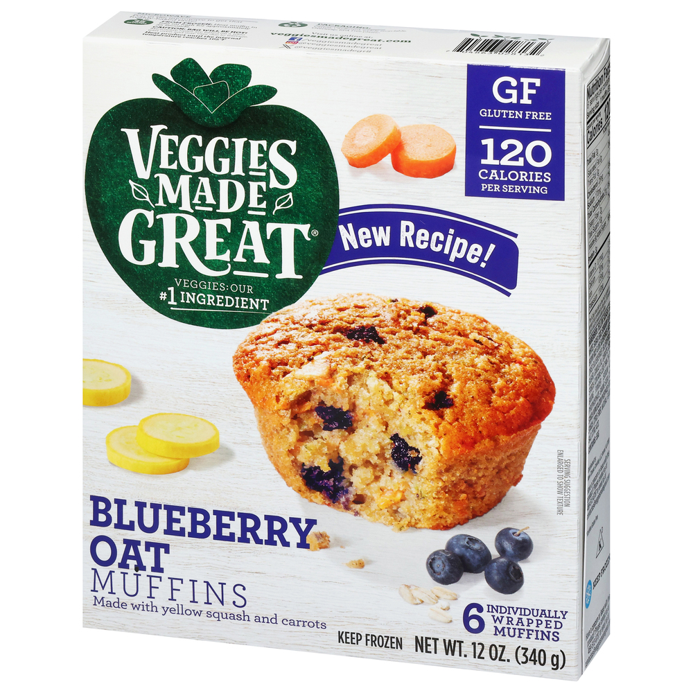 Veggies Made Great Muffins, Blueberry Oat-Front-Right-Elevated