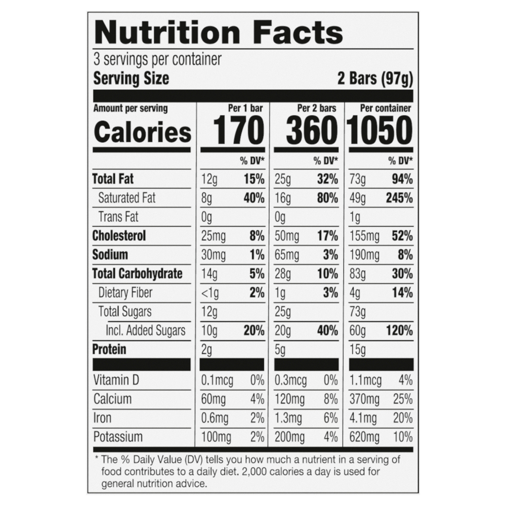 Haagen-Dazs Ice Cream Bars, Coffee Almond Toffee Crunch, Mini-Nutrition ...