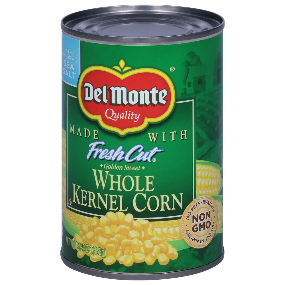 Del Monte Kernel Corn, Whole, Golden Sweet, Fresh Cut-Front-Right-Elevated