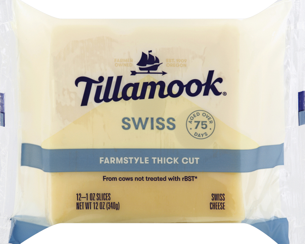 Tillamook Cheese, Swiss, Farmstyle, Thick Cut-Main