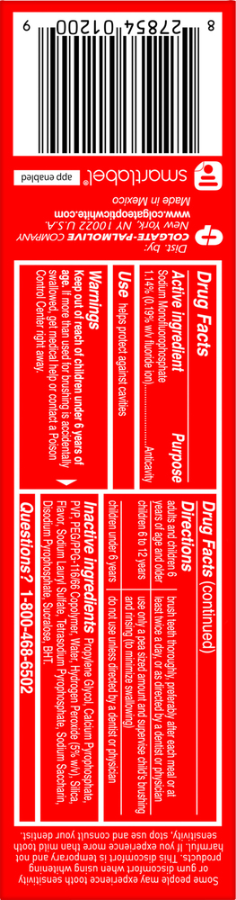 colgate toothpaste warning labels