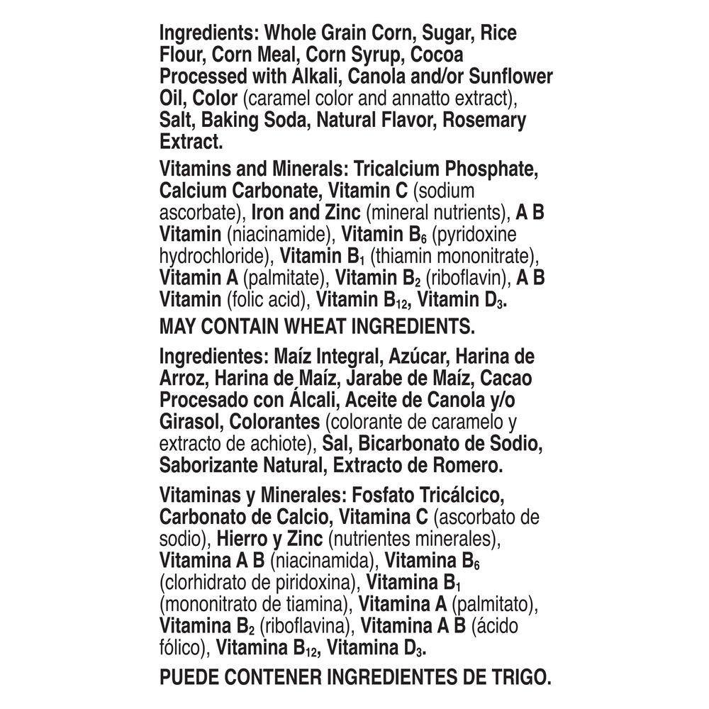 Cocoa Puffs Corn Puffs, Great Chocolatey Taste, Family Size-Ingredients