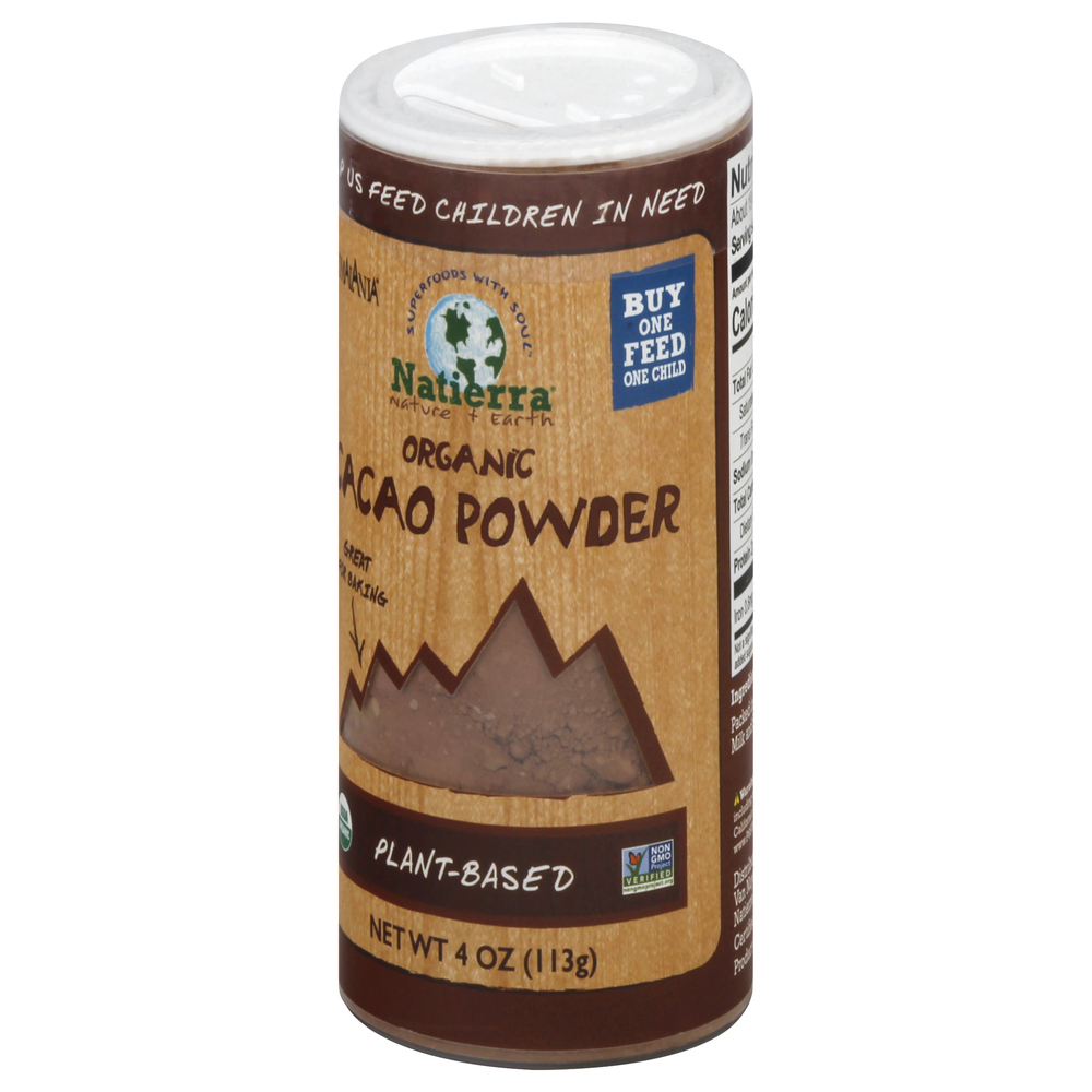 Natierra Cacao Powder, Organic-Front-Right-Elevated