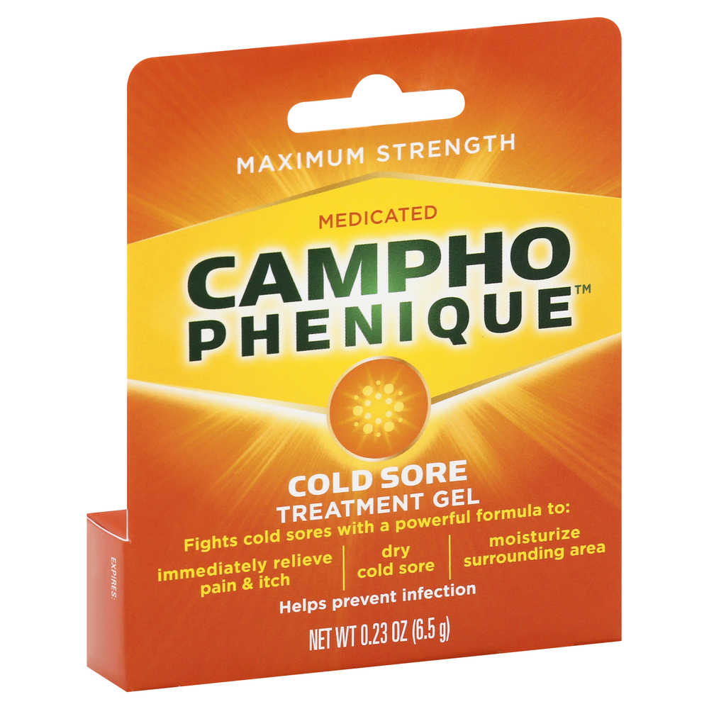 Campho Phenique Cold Sore Treatment Gel, Medicated, Maximum Strength-Main