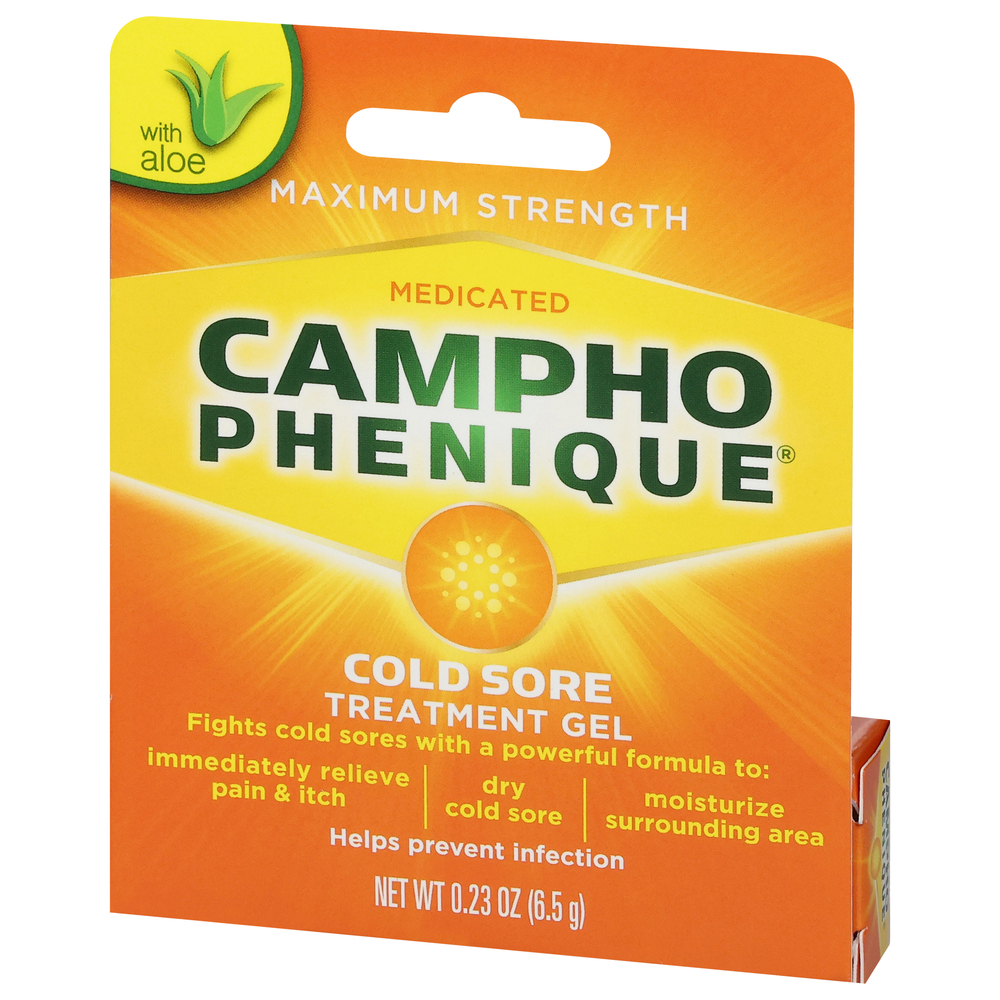 Campho Phenique Cold Sore Treatment Gel, Medicated, Maximum Strength ...