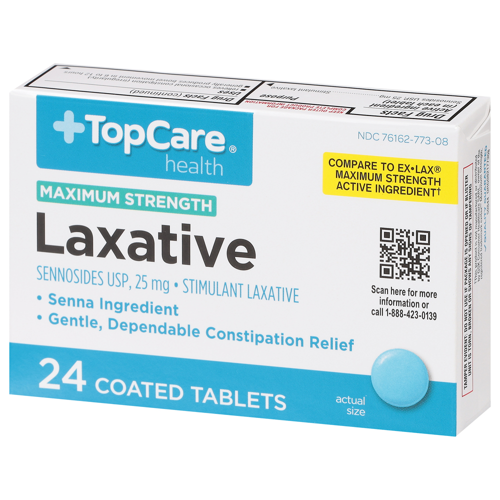 TopCare Health Laxative, Maximum Strength, 25 mg-Front-Right-Elevated