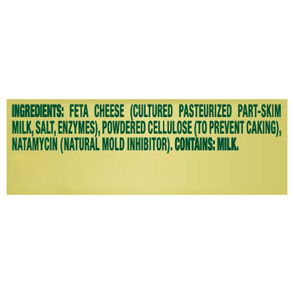 Athenos Cheese, Feta, Traditional, Crumbled-Ingredients