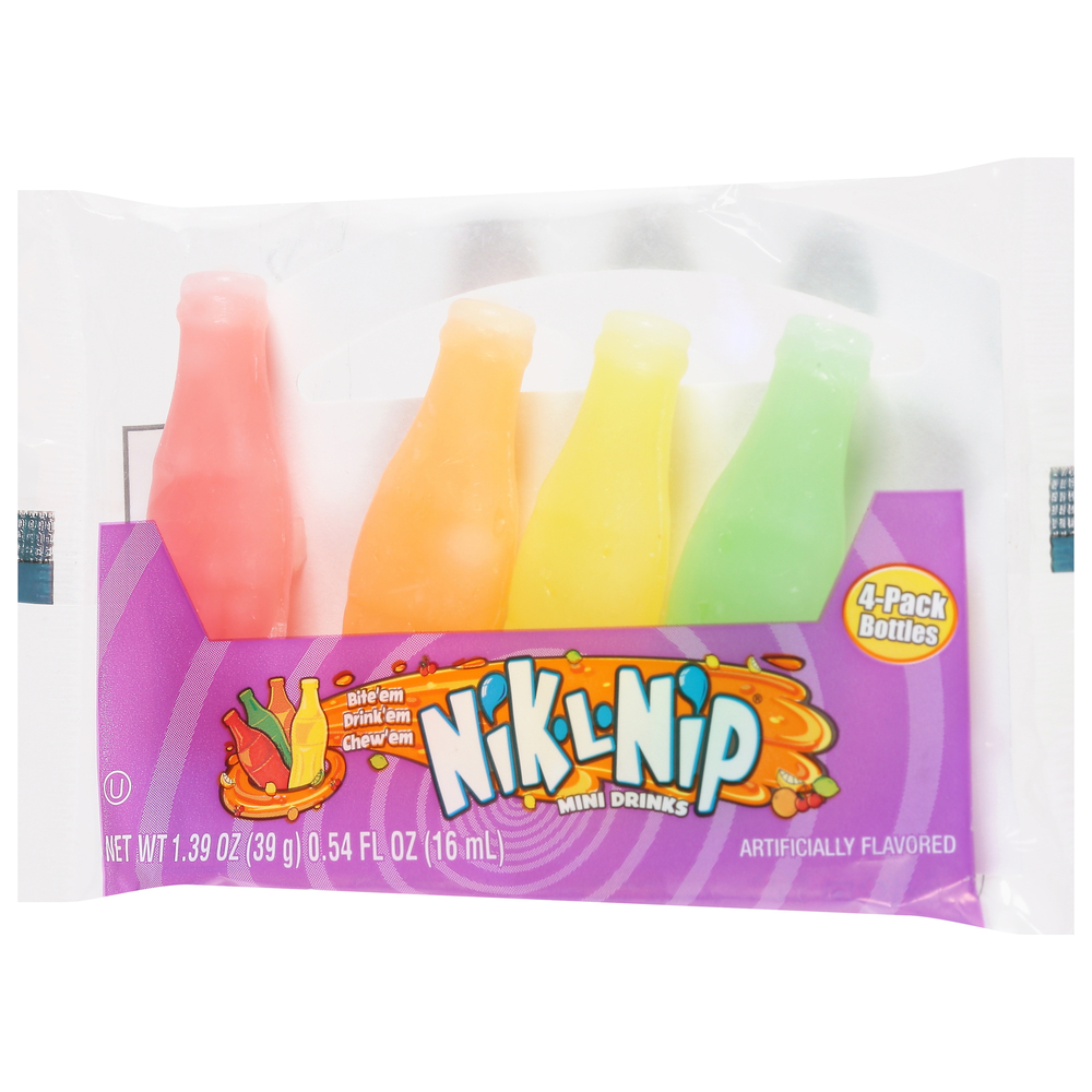 Nik L Nip Mini Drinks, 4-Pack Bottles-Front-Right-Elevated