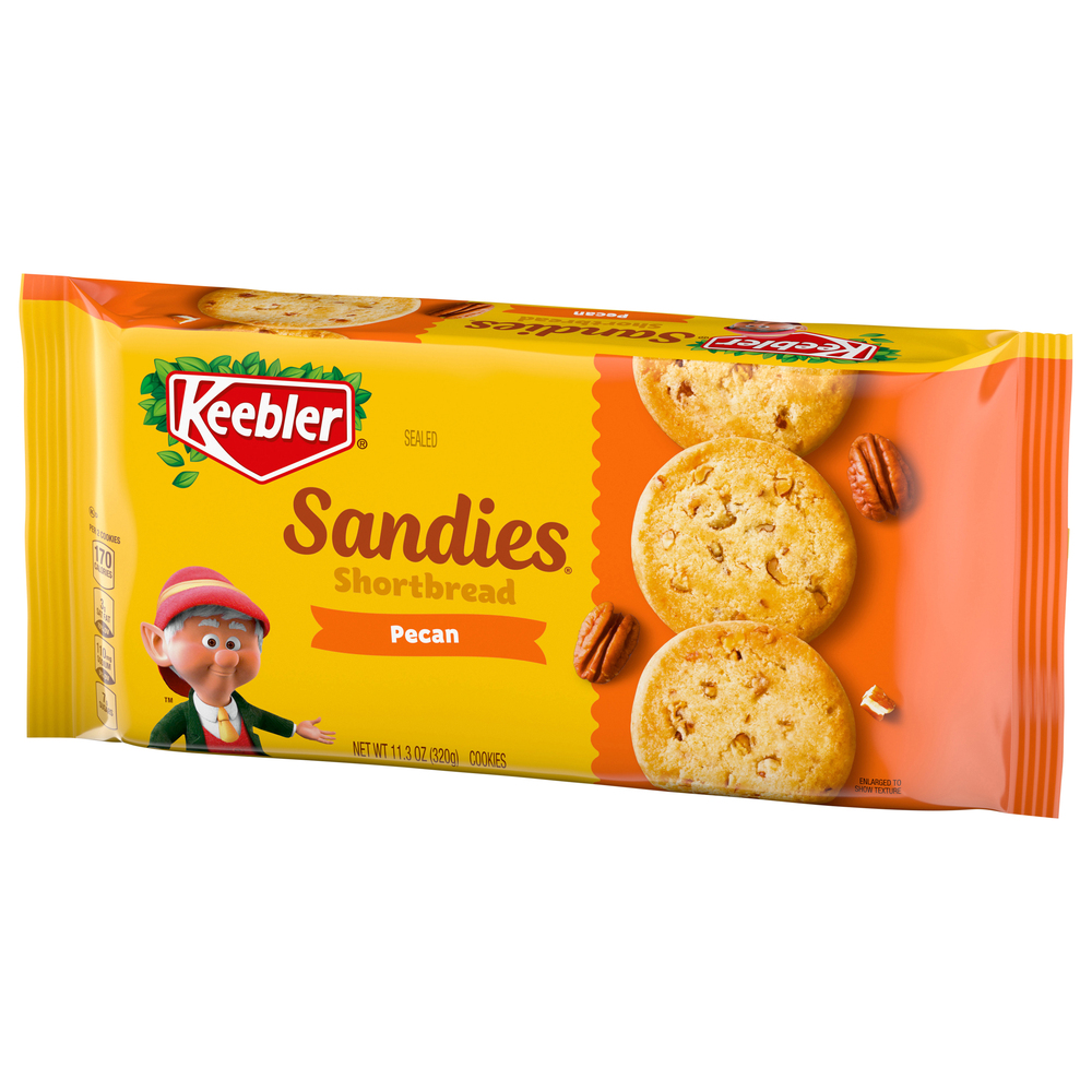 Keebler Sandies Cookies, Pecan, Shortbread,-Front-Right-Elevated