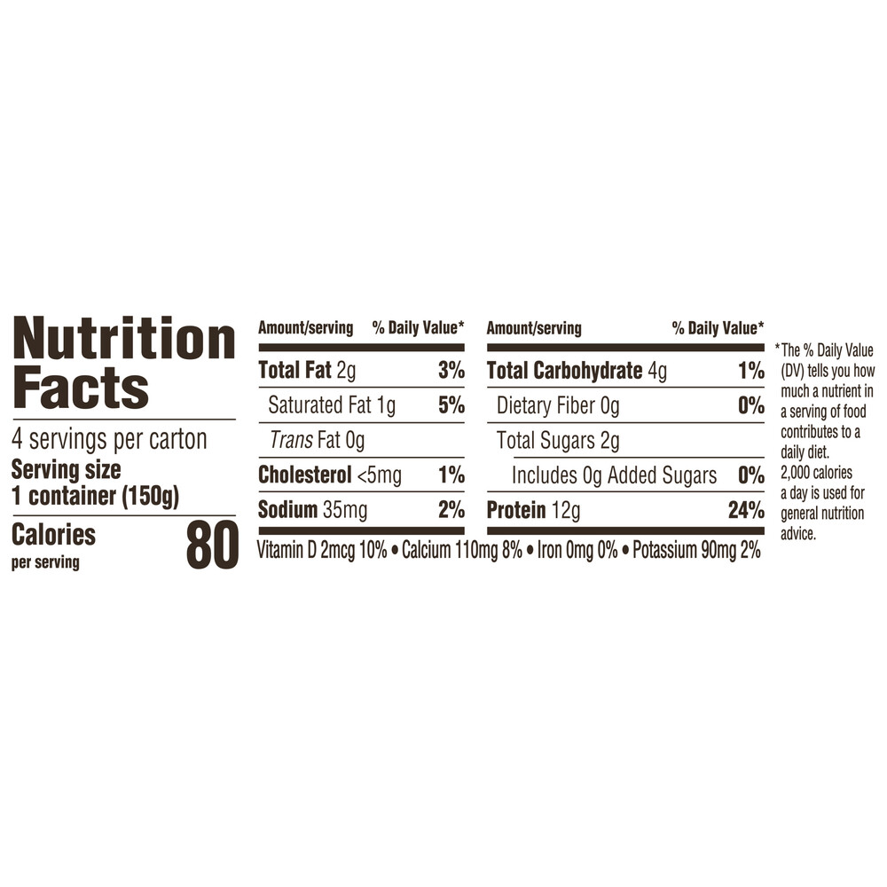 Two Good Yogurt, Vanilla, 4 Pack-Nutrition-Facts