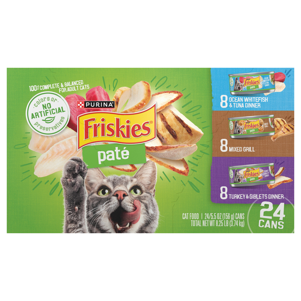 Friskies Cat Food, Ocean Whitefish & Tuna Dinner, Mixed Grill, Turkey ...