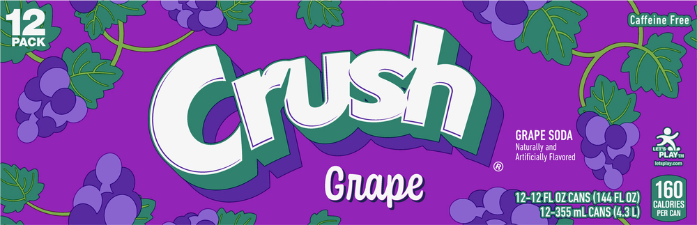 Crush Soda, Grape, 12 Pack-Main