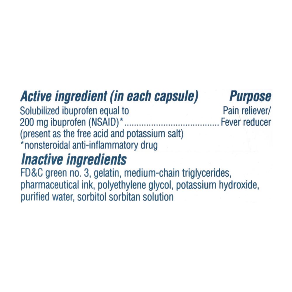 Advil Liqui-Gels Ibuprofen, 200 mg, Liquid Filled Capsules, Minis ...