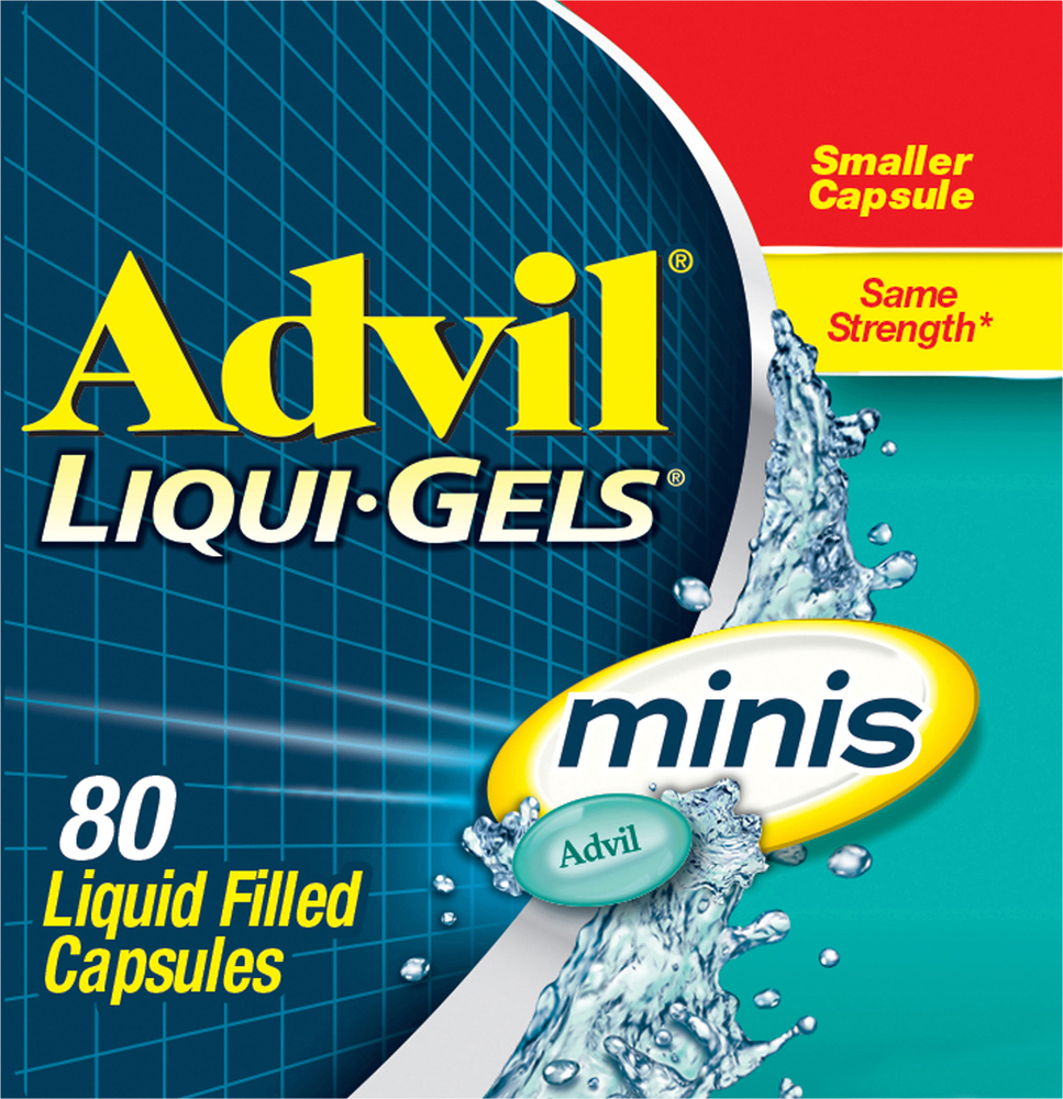 Advil Liqui-Gels Ibuprofen, 200 mg, Liquid Filled Capsules, Minis ...