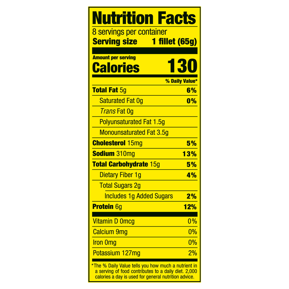 Gorton's Fish Fillets, Breaded, Sandwich-Nutrition-Facts