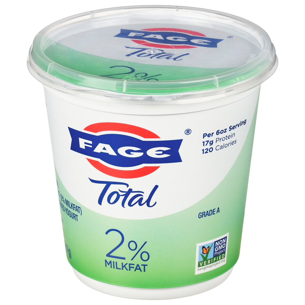 Fage Total Yogurt, Reduced Fat, Strained, Greek-Front-Right-Elevated
