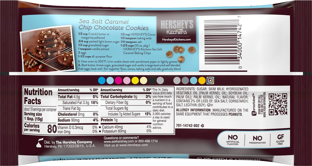 Hershey's Kitchens Baking Chips, Sea Salt Caramel-Planogram-Back