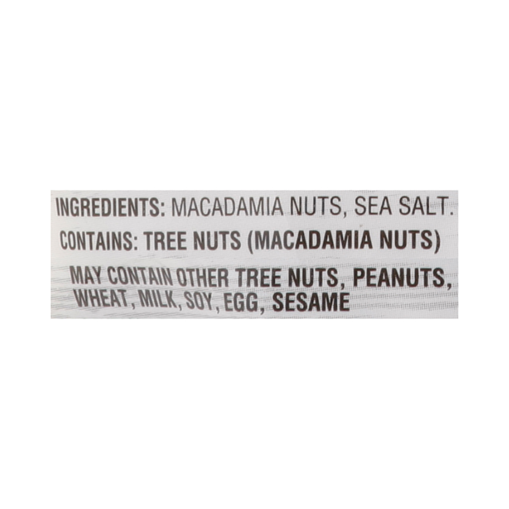 Raley's Macadamia Nuts, with Sea Salt, Dry Roasted-Ingredients
