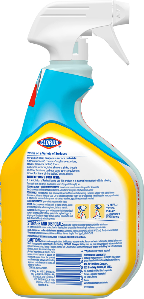 Clorox All Purpose Cleaner, Disinfecting, Crisp Lemon-Planogram-Back