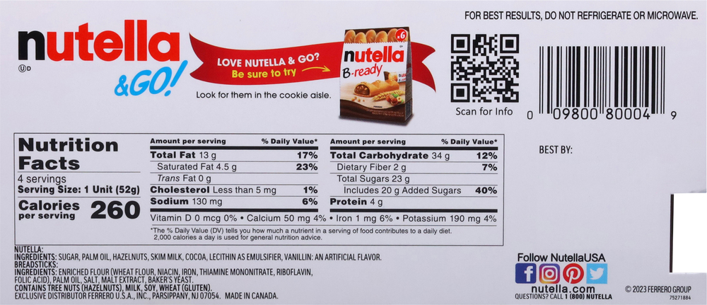 nutella go bar