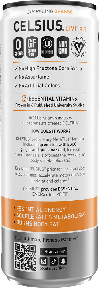 Celsius Live Fit Sparkling Orange Energy Drink-Planogram-Right
