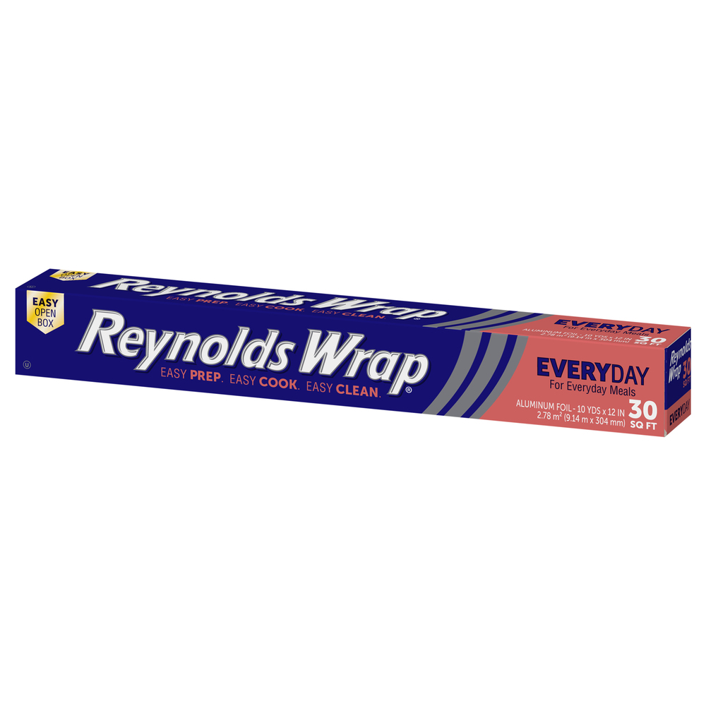 Reynolds Wrap Aluminum Foil, Everyday, 30 Square Feet-Front-Right-Elevated