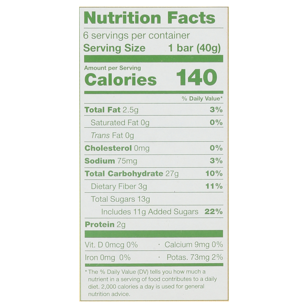 Nature's Bakery Oatmeal Crumble, Apple, 6 Pack-Nutrition-Facts
