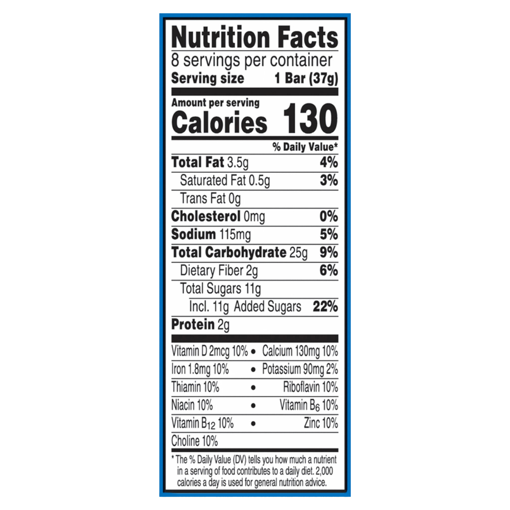 Nutri Grain Blueberry Breakfast Bars-Nutrition-Facts