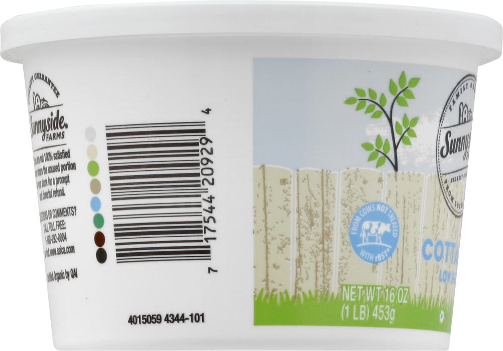 Sunnyside Farms Cottage Cheese, Organic, Low Fat, Small Curd, 2% ...