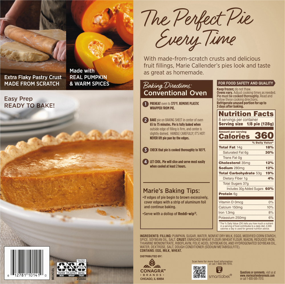 Marie Callender's Pumpkin Pie-Planogram-Back