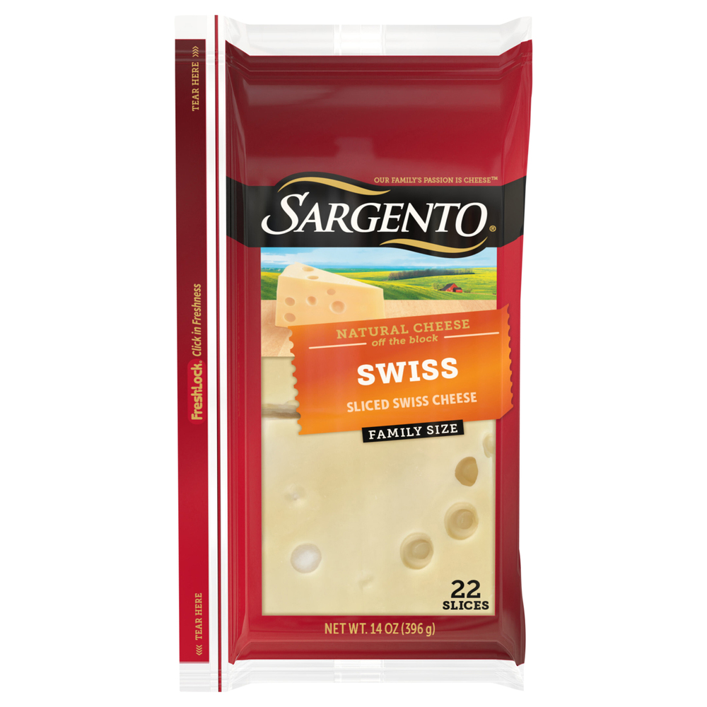 Sargento Sliced Cheese, Natural, Swiss, Family Size-Main