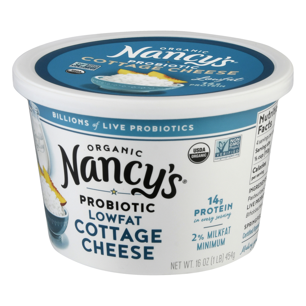 Nancys Probiotic Cottage Cheese, 2% Milkfat Min, Lowfat, Organic-Front ...