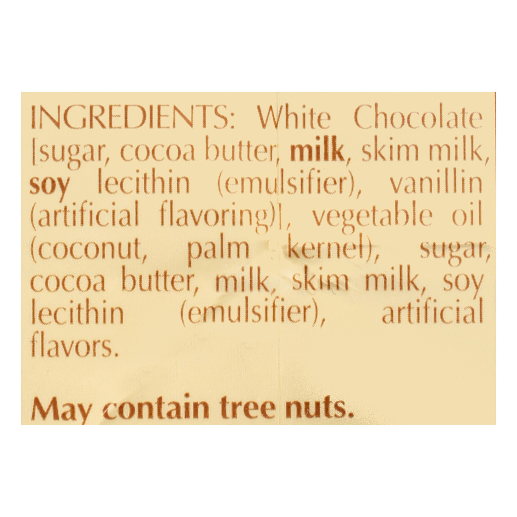 Lindt Lindor Truffles, White Chocolate-Ingredients