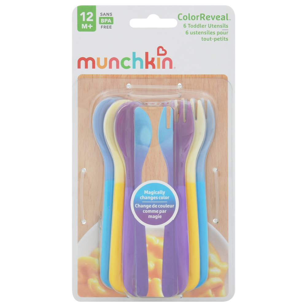 Munchkin Color Reveal Utensils, Toddler, 12 M+-Main