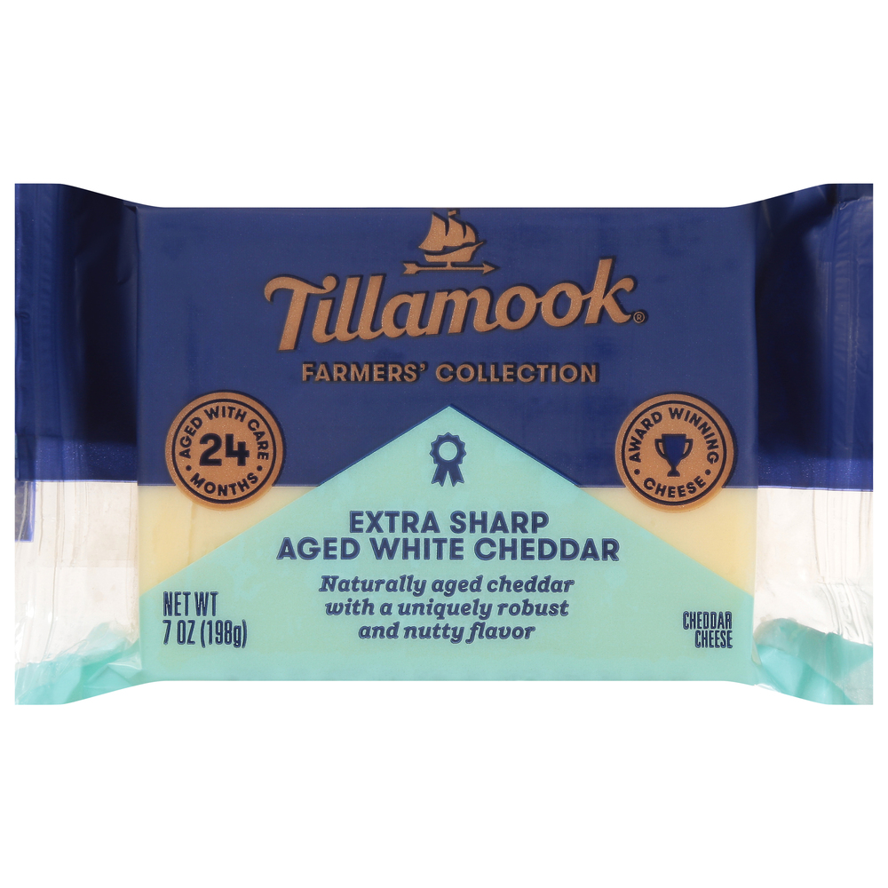 Tillamook Farmer's Collection Cheese, Aged White Cheddar, Extra Sharp-Main