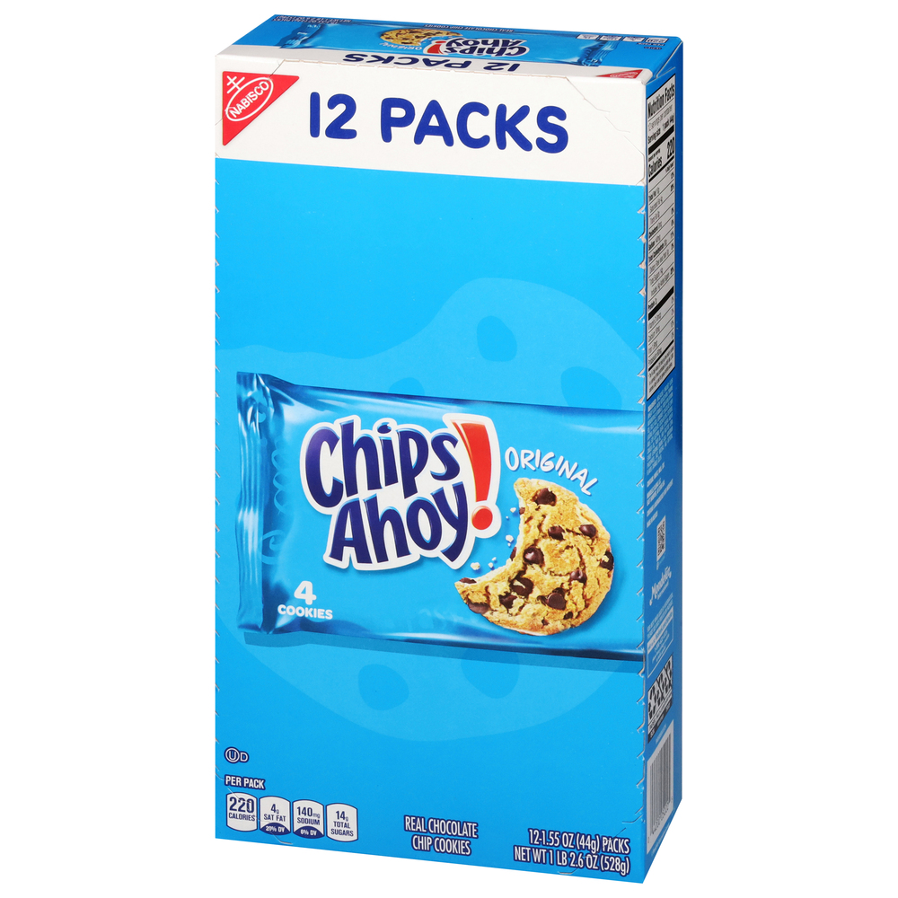 Chips Ahoy! Cookies, Real Chocolate Chip, Original, 12 Packs-Front ...