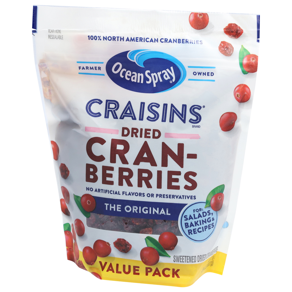 Ocean Spray Craisins Cranberries, The Original, Dried, Value Pack-Front ...