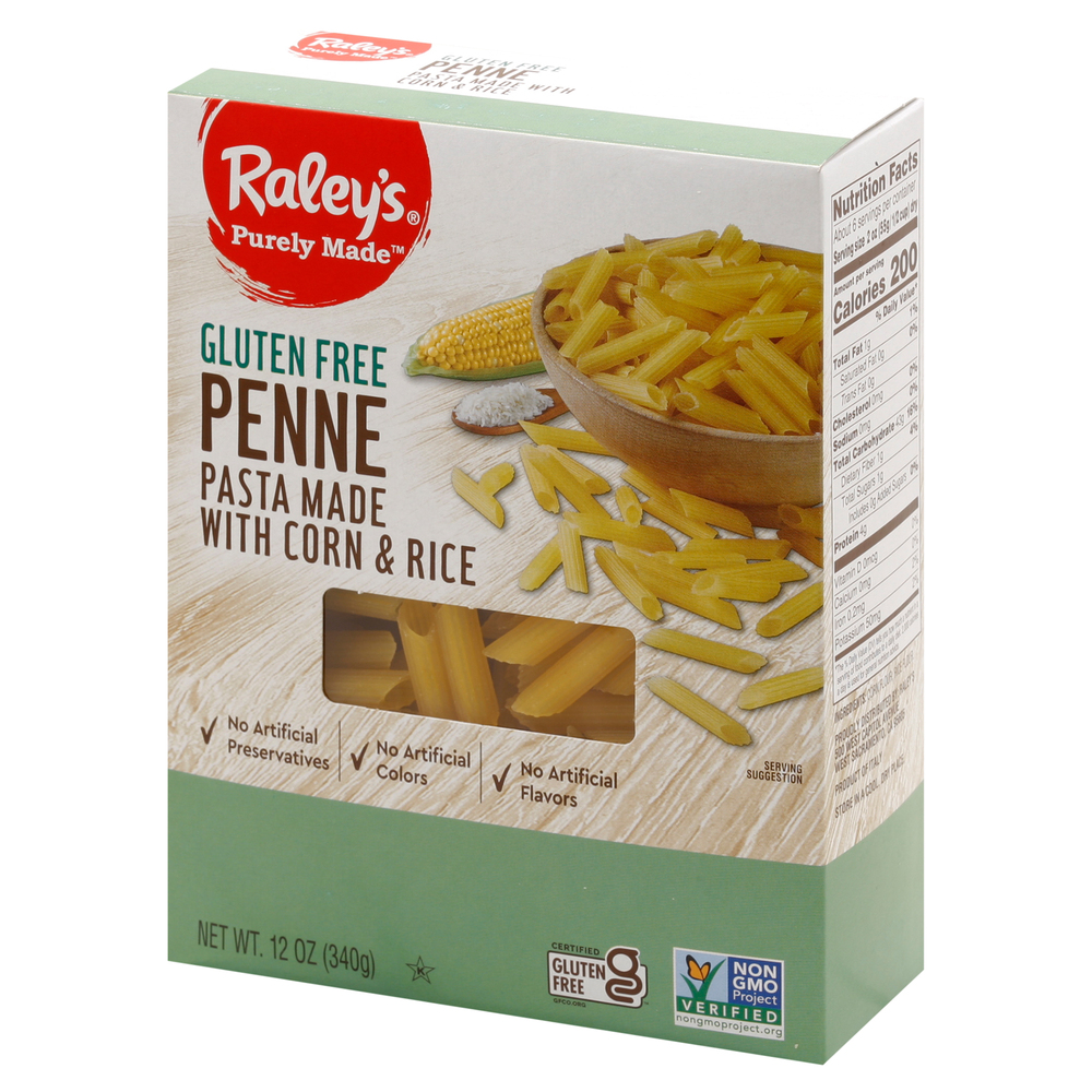 Raley's Purely Made Penne Pasta, Gluten Free-Front-Right-Elevated