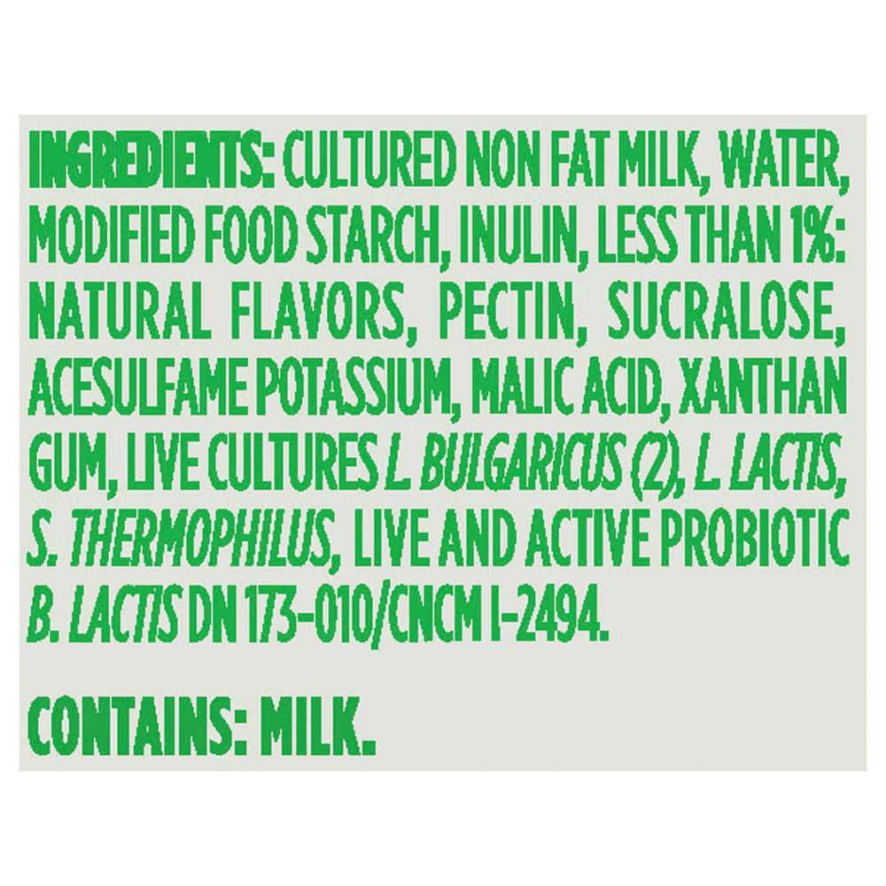 Activia Yogurt, Non Fat, Vanilla, Zero Added Sugar-Ingredients