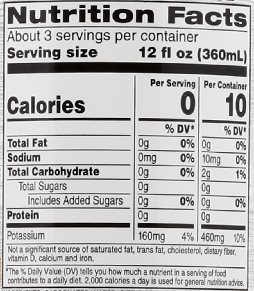 Raley's Cranberry Raspberry Sparkling Water-Nutrition-Facts