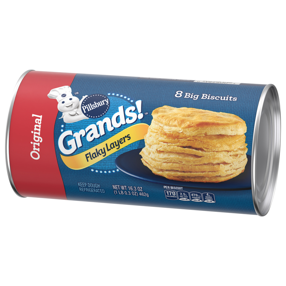 Pillsbury Grands! Biscuits, Original, Flaky Layers-Front-Right-Elevated