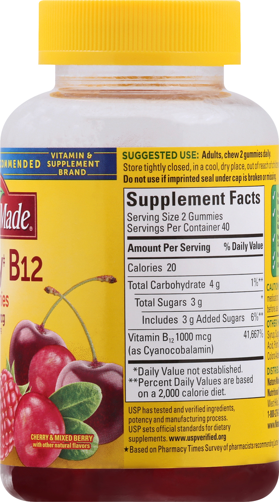 Nature Made Energy B12 1000 Mcg Cherry And Mixed Berry Gummies