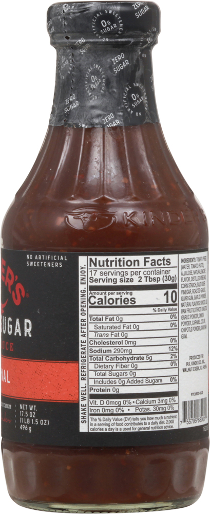 Kinder's BBQ Sauce, Zero Sugar, Original-Planogram-Right