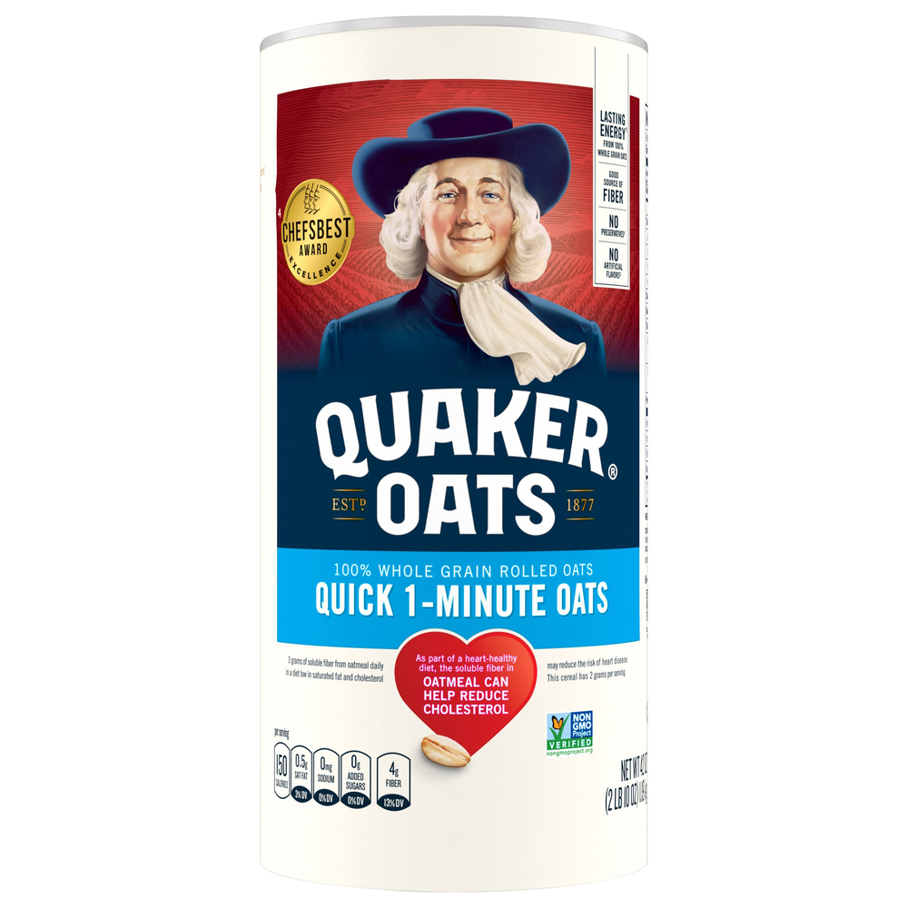 Quaker Oats Oats, 100% Whole Grain, Quick 1-Minute-Main