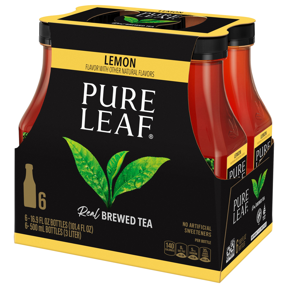 Pure Leaf Tea, Brewed, Real, Lemon-Front-Right-Elevated