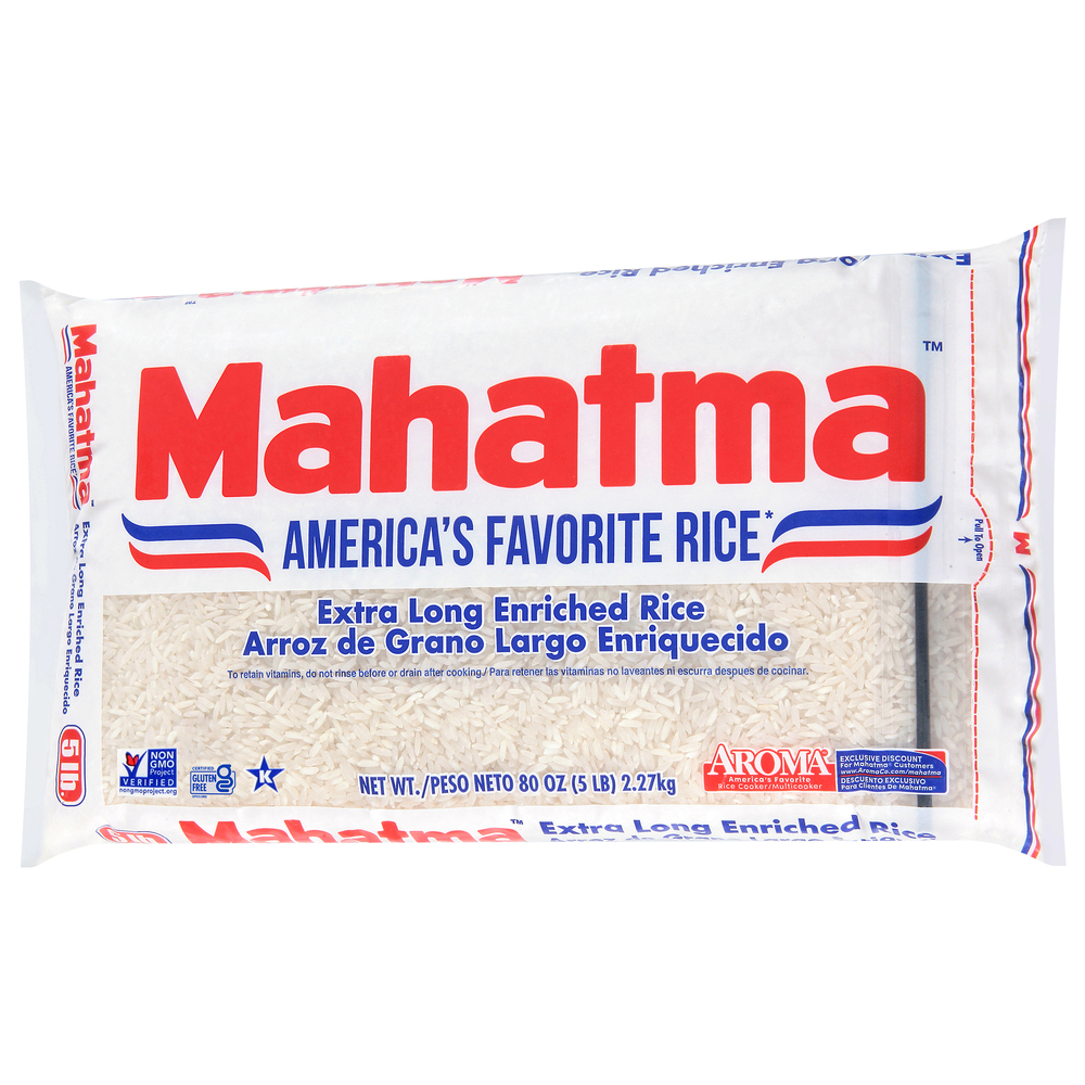 Mahatma Rice, Enriched, Extra Long-Front-Right-Elevated