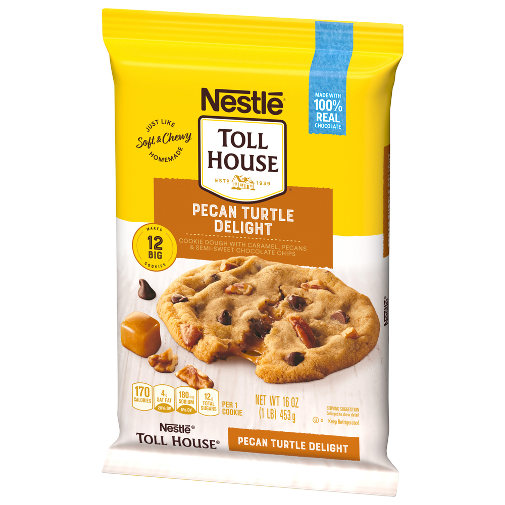 Toll House Cookie Dough, Pecan Turtle Delight-Front-Right-Elevated