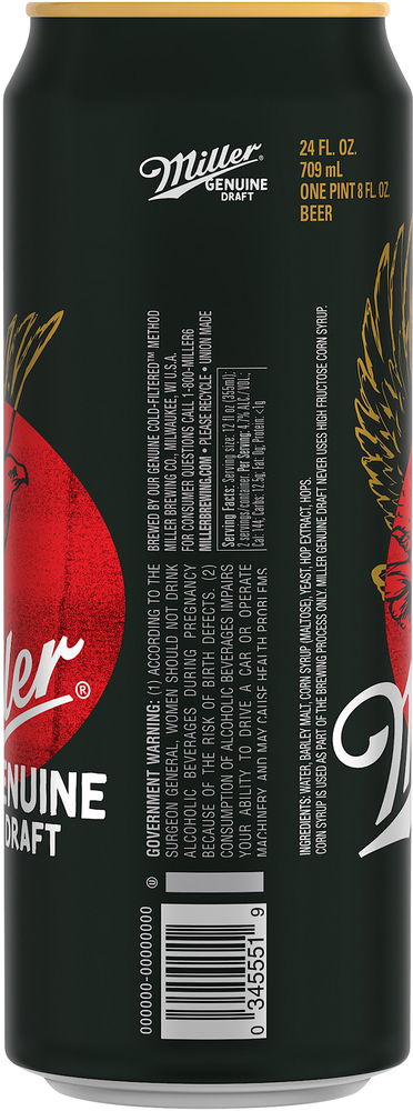 miller draft beer cans