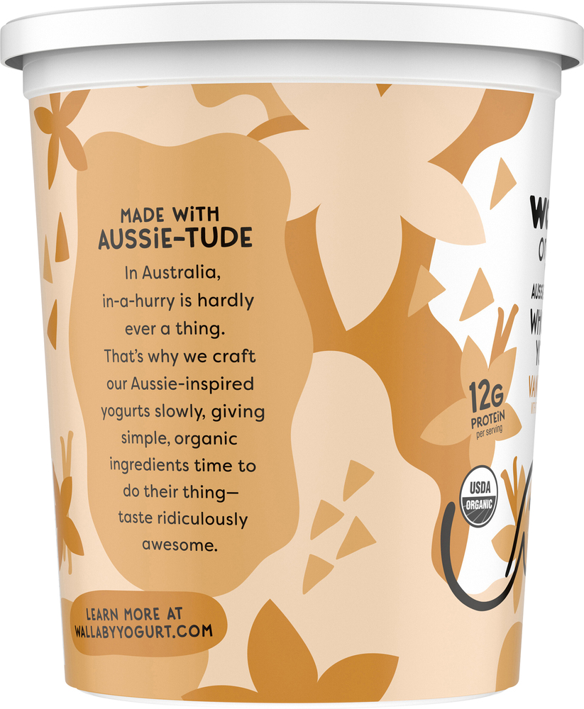 Wallaby Organic Yogurt, Vanilla Bean, Aussie Greek Style, Whole Milk ...